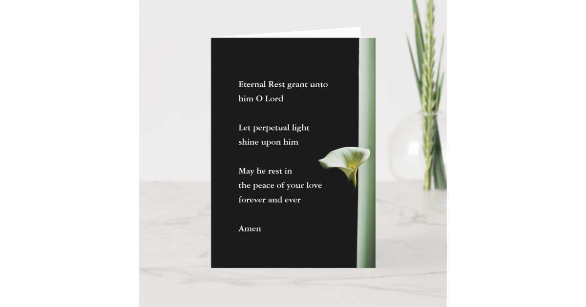Eternal Rest Prayer Bereavement Card | Zazzle