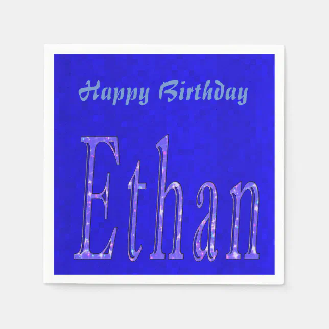 Ethan, Name, Logo, Happy Birthday Logo, Paper Napkins | Zazzle