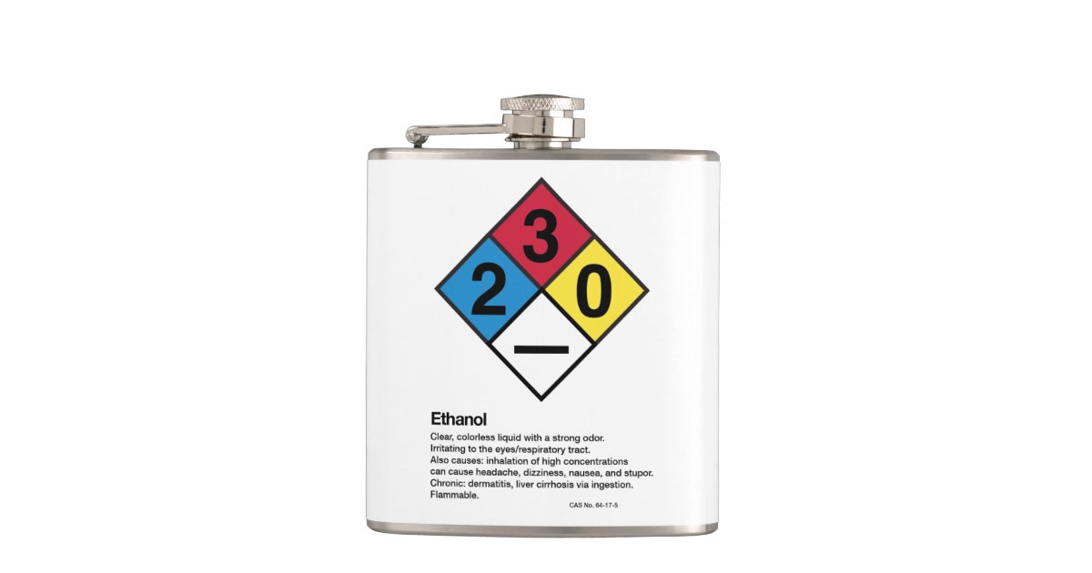 Ethanol HMIS/GHS Safety Label Flask | Zazzle