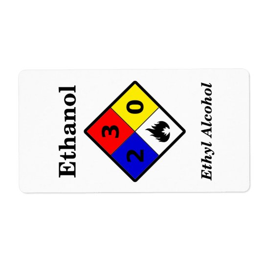 Ethanol MSDS Label | Zazzle.com