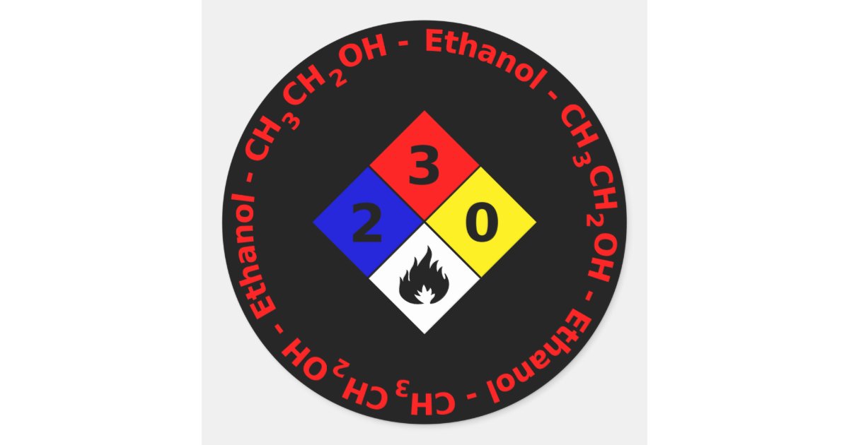 Ethanol MSDS Sticker | Zazzle
