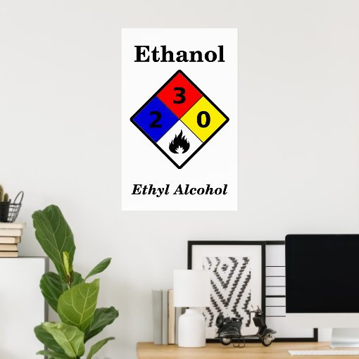 Ethanol MSDS Warning Symbol Poster | Zazzle