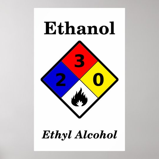 Ethanol MSDS Warning Symbol Poster | Zazzle.com