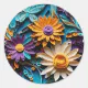 Ethereal Blooms: Quilled Floral Paper Art Classic Round Sticker | Zazzle