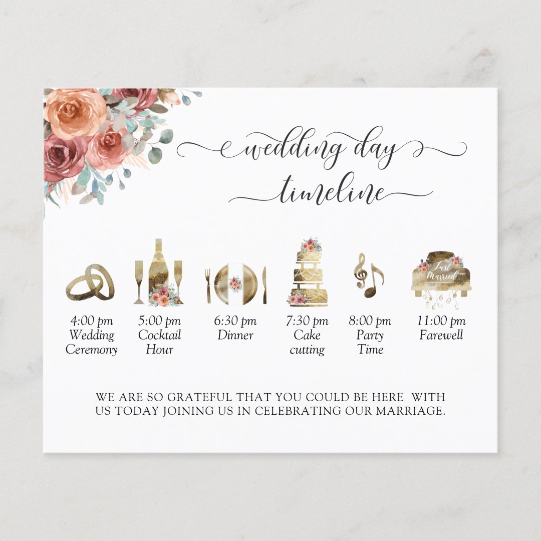 Ethereal Blush Peach Wedding Timeline and Program | Zazzle