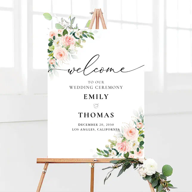 Ethereal Blush Wedding Ceremony Foam Boards | Zazzle