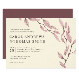 50% Off Wine Colored Wedding Invitations – Limited Time Only | Zazzle