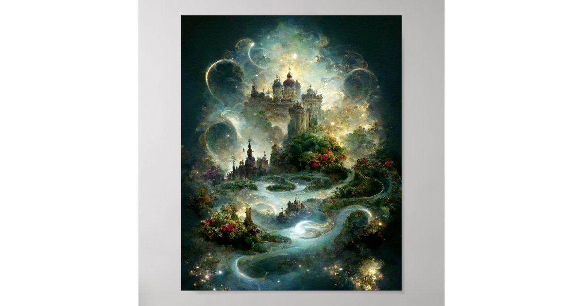 Ethereal Castle 11 Fantasy Art Poster | Zazzle