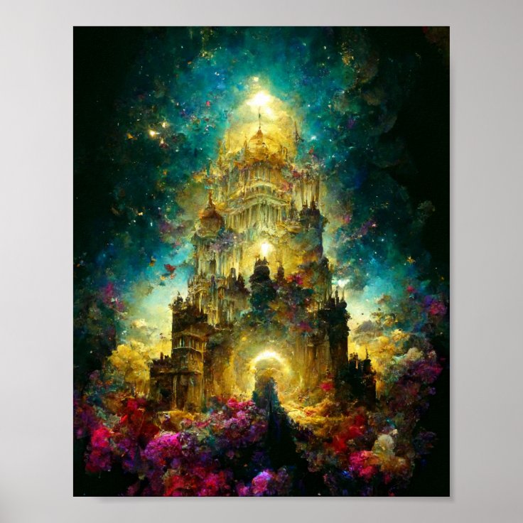 Ethereal Castle 8 Fantasy Art Poster | Zazzle