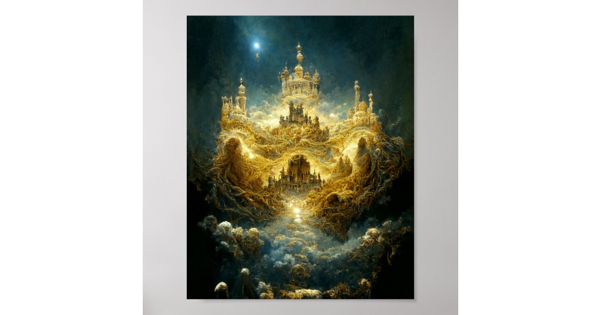 Ethereal Castle Fantasy Art Poster | Zazzle