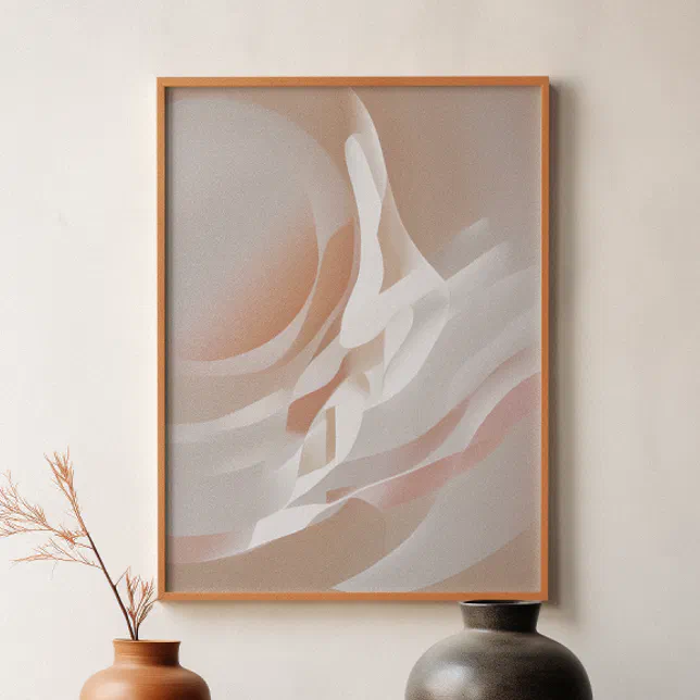 "Ethereal Dynamics" | Earthy Tones Abstract Art Poster | Zazzle
