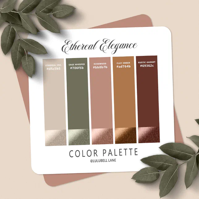 Ethereal Elegance Fall Wedding Color Palette Card | Zazzle