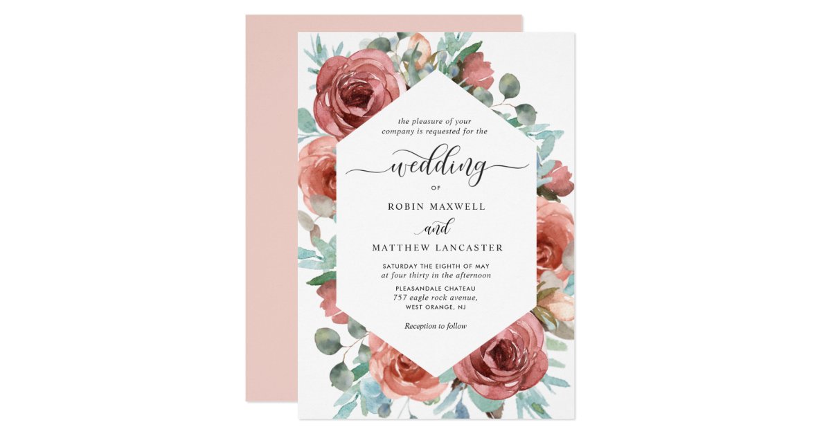 Ethereal Elegant Floral Geometrical Wedding Invitation | Zazzle.com