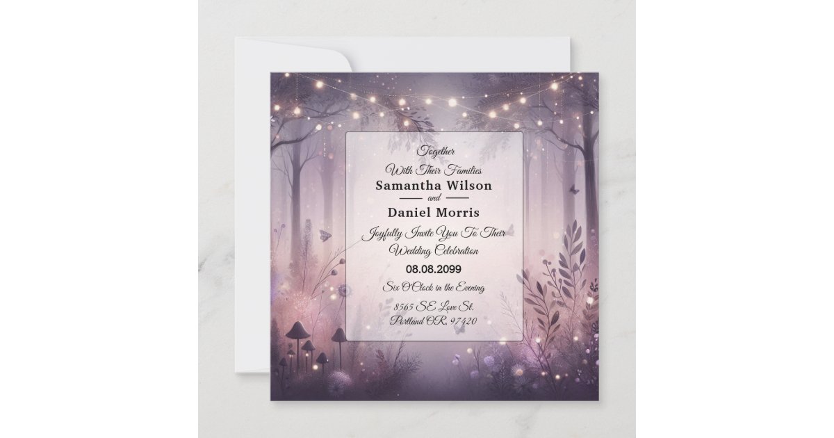 Ethereal Fairy Lights Forest Wedding Invitation | Zazzle