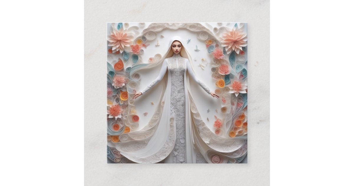 Ethereal fantasy concept art of intricate paper qu square business card ...