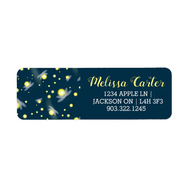 Ethereal Glowing Fireflies at Night Pattern Label | Zazzle