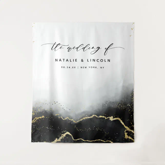 Ethereal Mist Ombre Black Photo Booth Backdrop | Zazzle