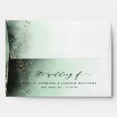 Ethereal Mist Ombre Emerald Green Moody Wedding Envelope | Zazzle