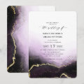Ethereal Mist Ombre Purple Gold Trendy Wedding Invitation | Zazzle