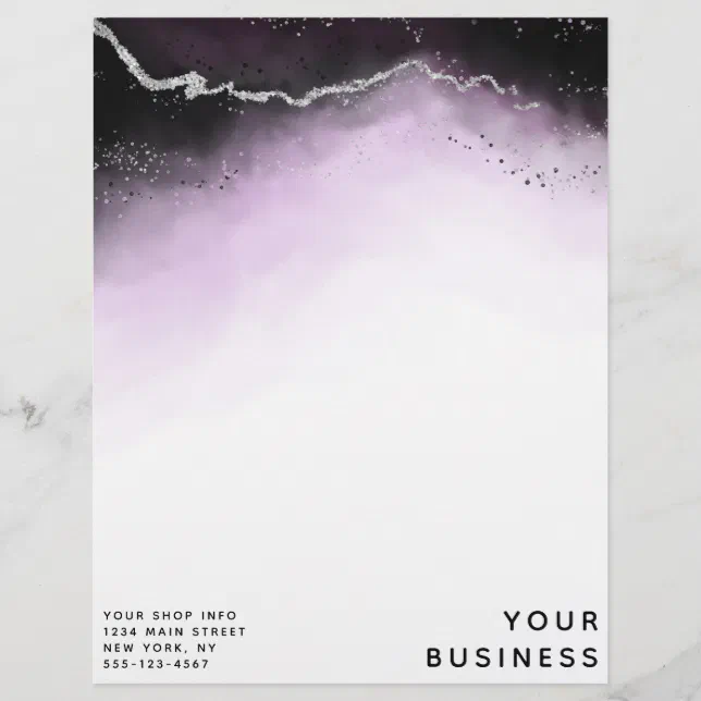 Ethereal Mist Ombre Ultra Violet Moody Custom Shop Letterhead | Zazzle