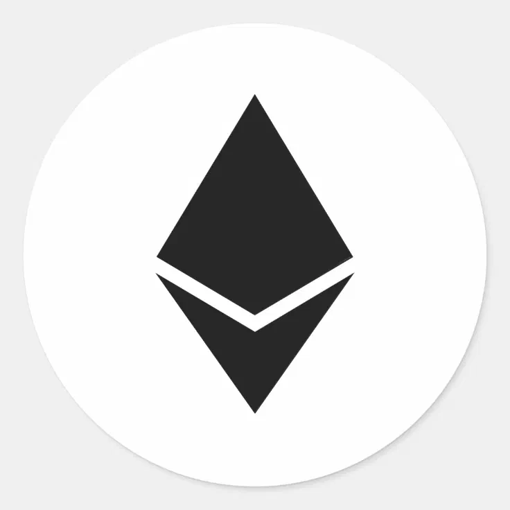 Ethereum Black Logo Sticker | Zazzle