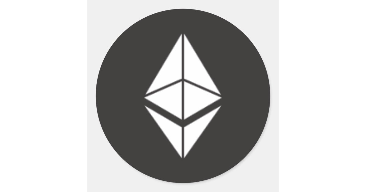 Ethereum coin Round sticker | Zazzle