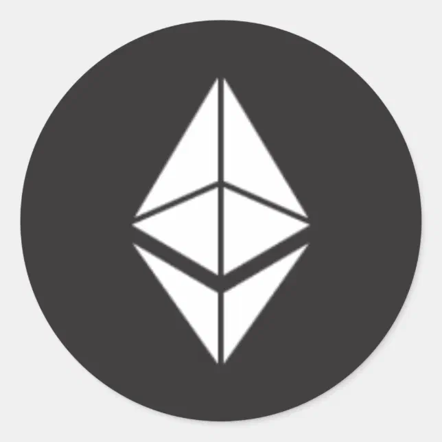 Ethereum coin Round sticker | Zazzle
