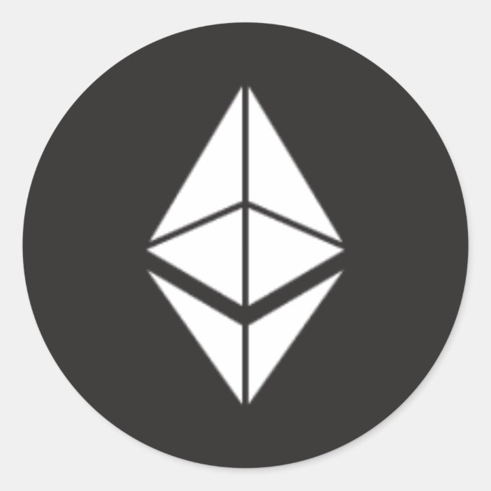 Ethereum coin Round sticker | Zazzle.com