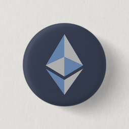 Ethereum ETH Gray & Blue Logo | Button | Zazzle