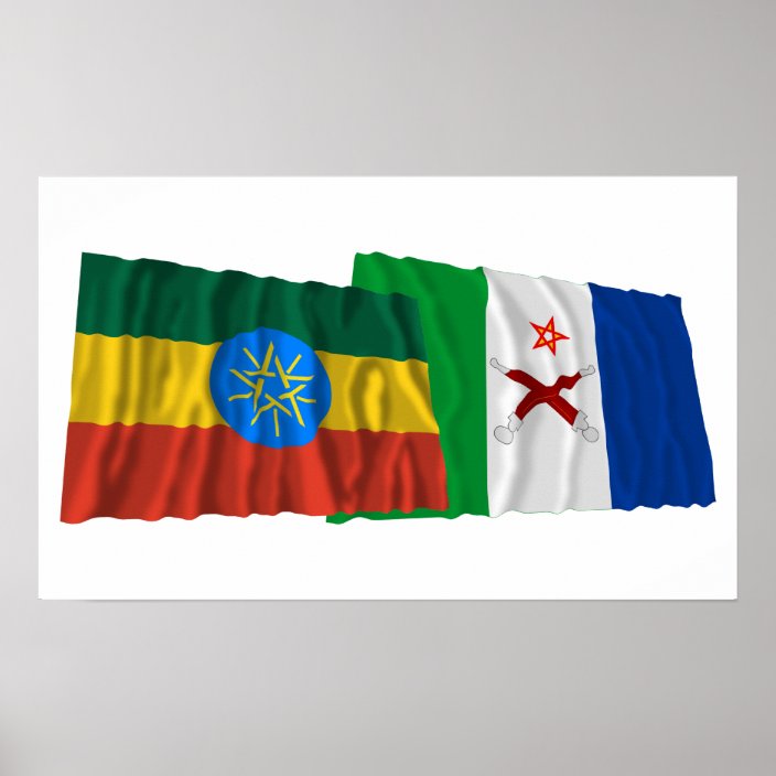 Ethiopia and Afar Waving Flags Poster | Zazzle.com