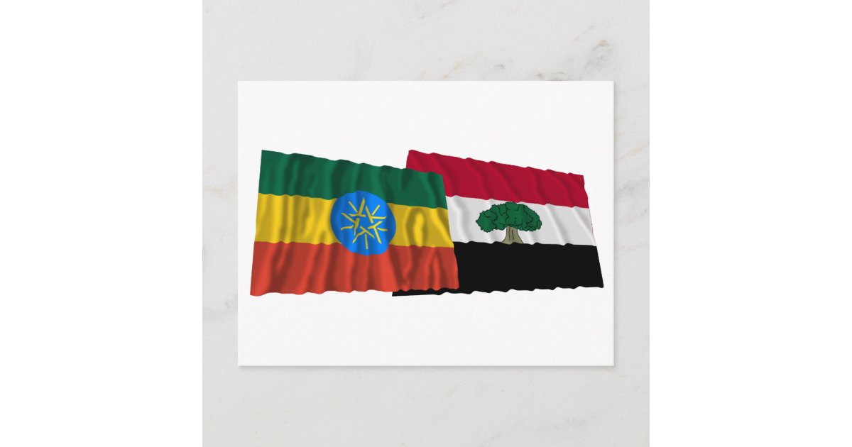 Ethiopia and Oromia Waving Flags Postcard | Zazzle