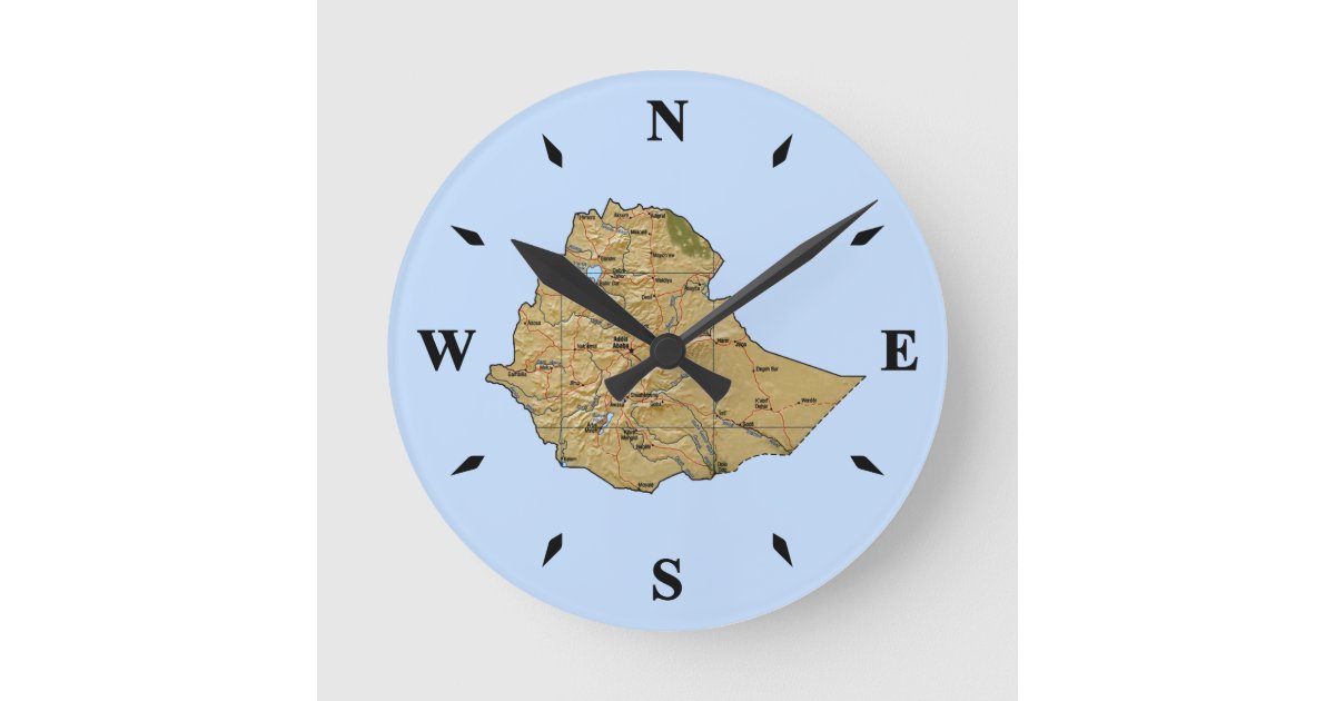 Ethiopia Map Clock | Zazzle