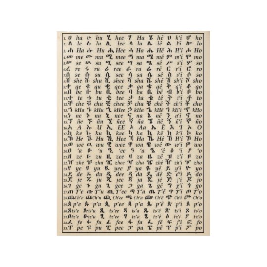 Ethiopian Amharic Alphabet Ge'ez Fidel Poster | Zazzle.com