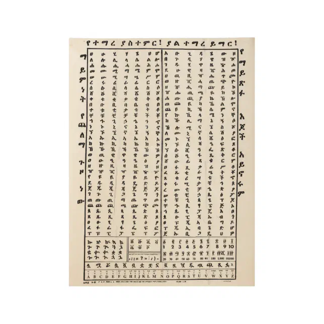 Ethiopian Amharic Alphabet Ge'ez Fidel Poster | Zazzle