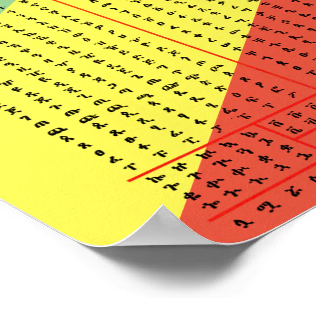 Ethiopian Amharic Alphabet PDF and Poster | Zazzle