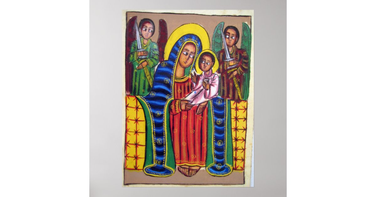 Ethiopian Church Painting - Black Maryam Poster | Zazzle