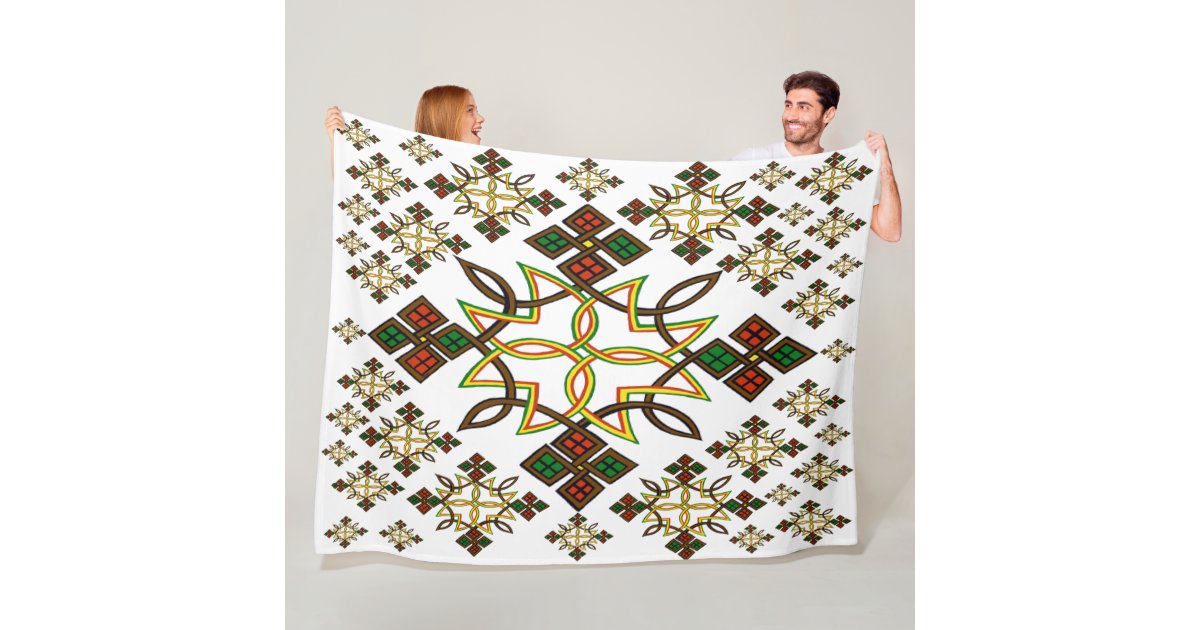 Ethiopian Cross Meskel Fleece Blanket | Zazzle