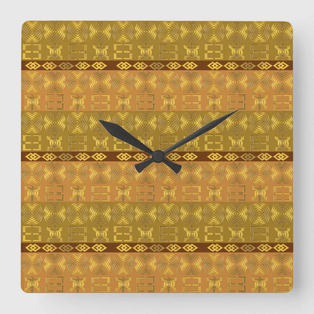 Ethnic African Adinkra symbols Square Wall Clock | Zazzle