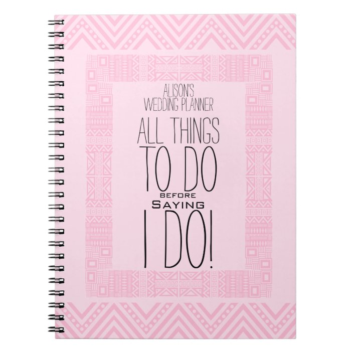 Ethnic Design Personalized Wedding Planner 2 Notebook | Zazzle.com