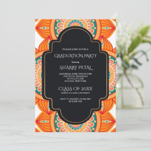 Ethnic Floral Invitation | Zazzle