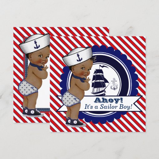 Ethnic Little Sailor Nautical Baby Shower Invitation | Zazzle