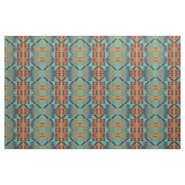 Rustic Tribe Mosaic Native American Indian Pattern Fabric | Zazzle