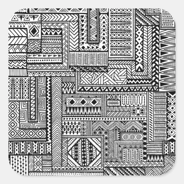 Ethnic Ornament Square Sticker | Zazzle