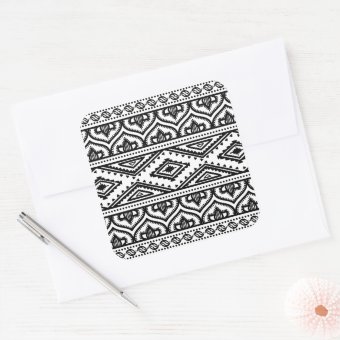 Ethnic Pattern Design Square Sticker | Zazzle