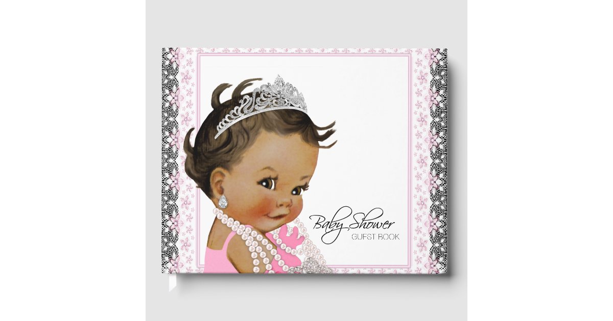 Ethnic Princess Baby Shower Guest Book | Zazzle