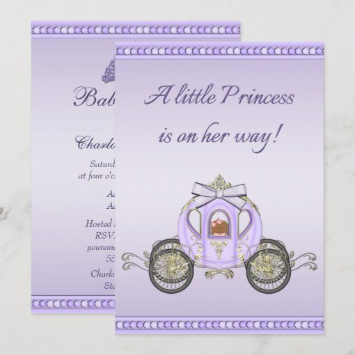 Ethnic Purple Princess Coach Girls Baby Shower Invitation | Zazzle