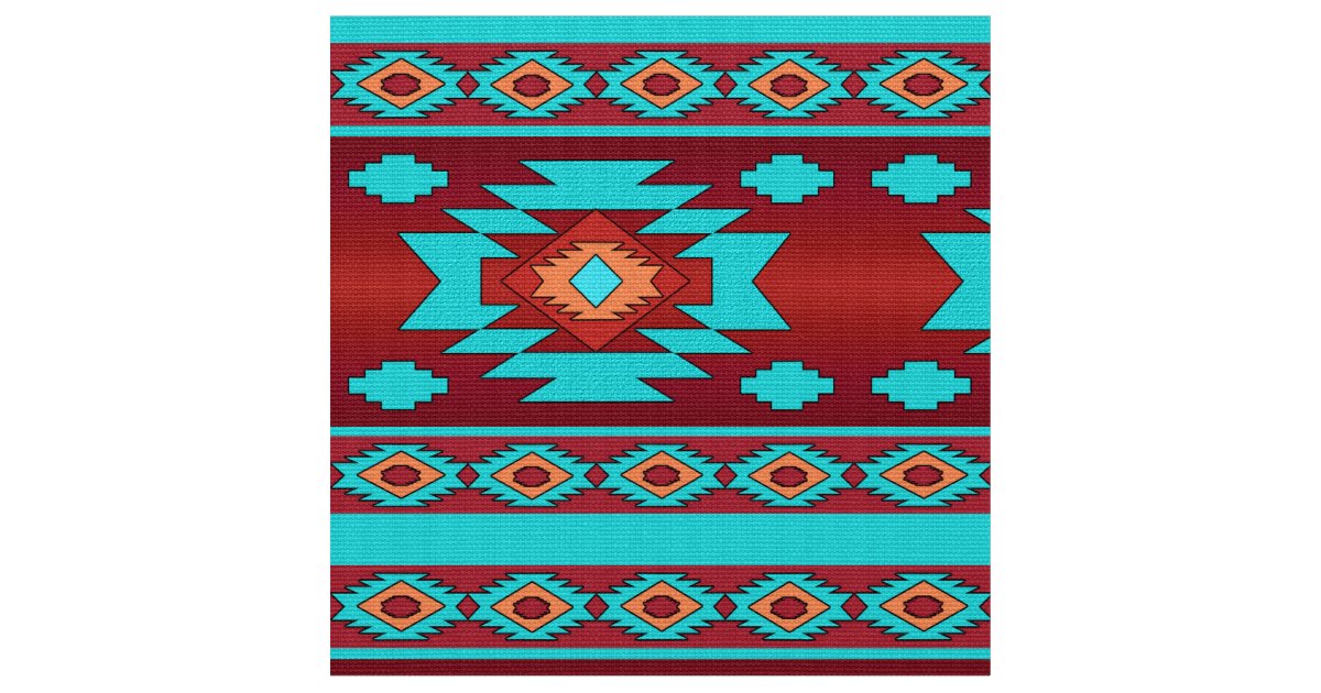 Ethnic Southwestern Geometric Pattern Fabric | Zazzle