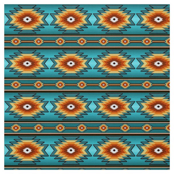 Ethnic Southwestern Geometric Pattern Fabric | Zazzle