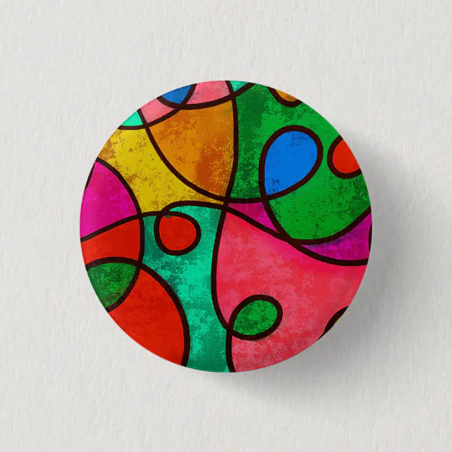 Ethnic Tribal African Multicolored Abstract Button | Zazzle