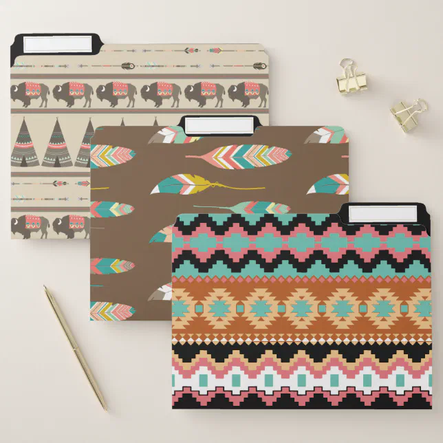 Ethnic Tribal Patterns File Folder Set | Zazzle